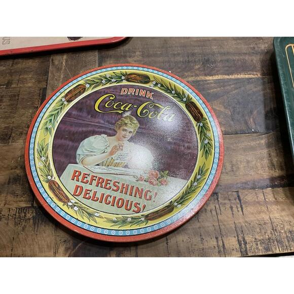 Other | Vintage Coca Cola Round Tin Serving Tray 1976 Coke 75th ...